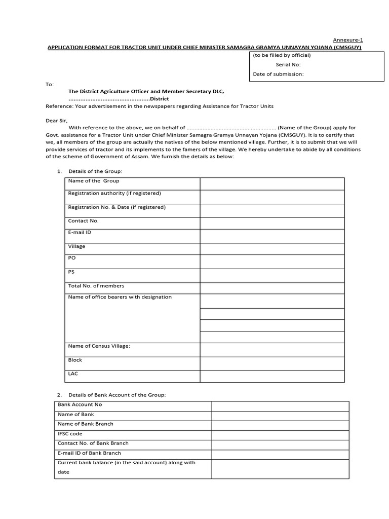 Revised Application Format | Download Free PDF | Tractor | Government