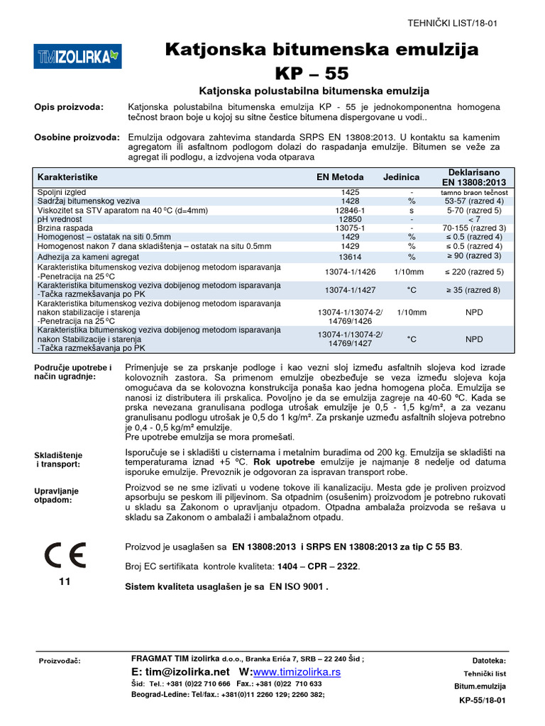 Emulzija KP-55 | PDF