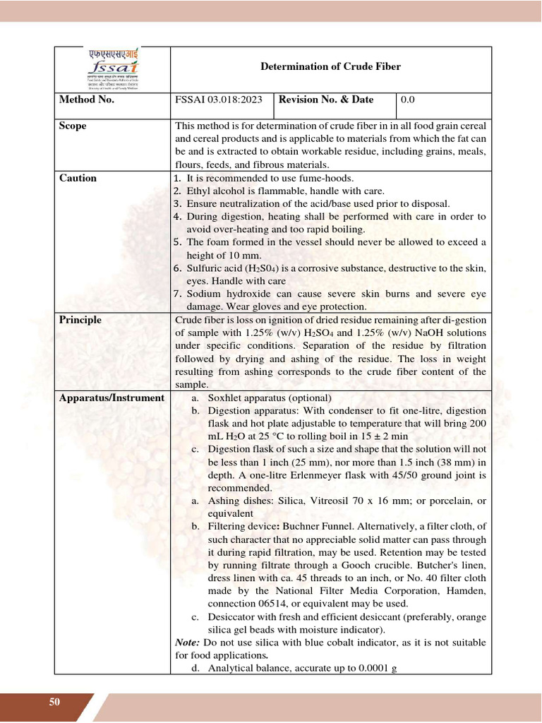 Crude Fiber | PDF | Filtration | Sodium Hydroxide