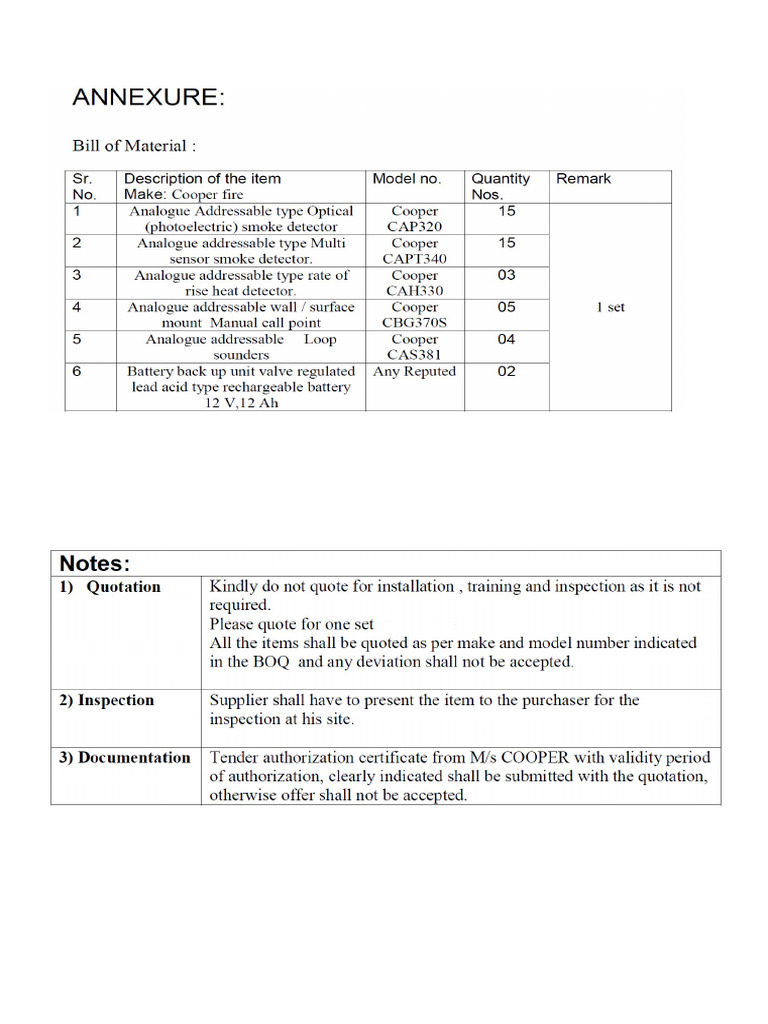 Specification BOM | PDF