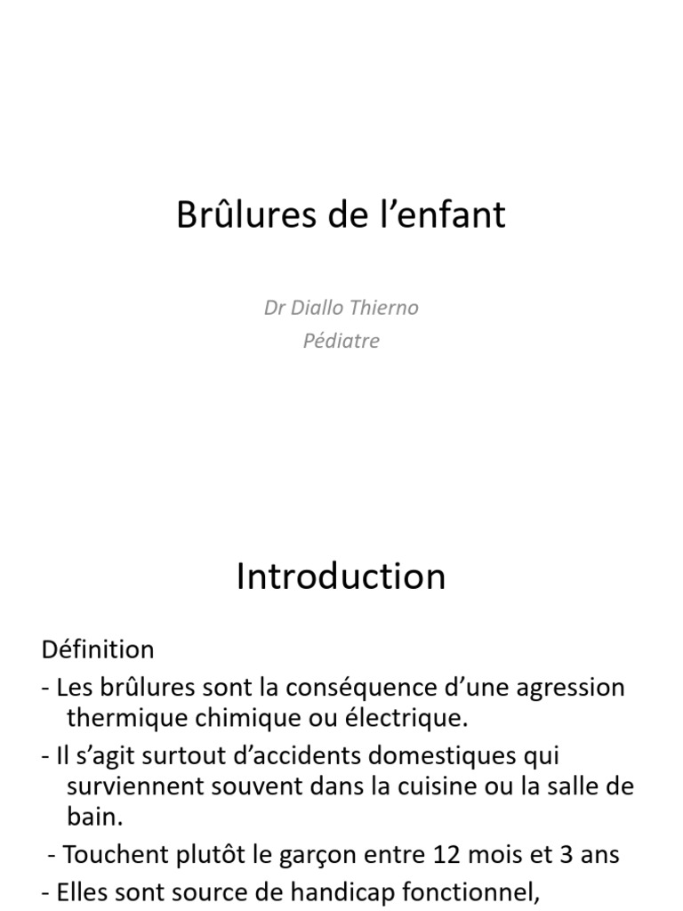 Brulures de L'enfant | PDF | Brûlure | Médecine de soins intensifs