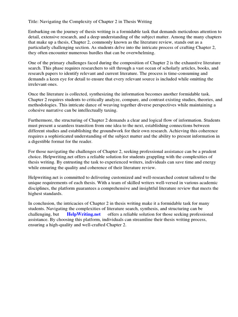Parts of Chapter 2 in Thesis Writing | PDF | Thesis | Scientific Method