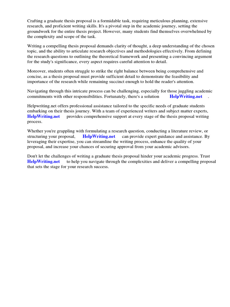Writing a Graduate Thesis Proposal | PDF | Thesis | Methodology