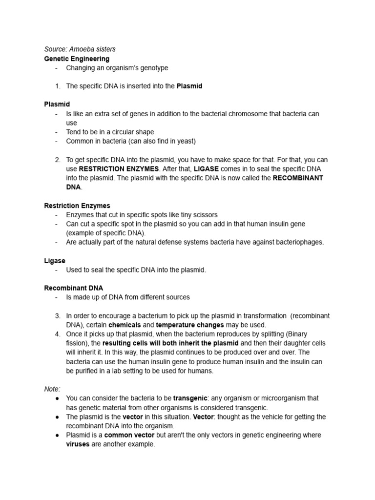 Genetic Engineering Techniques Explained | PDF | Plasmid | Genetic Engineering