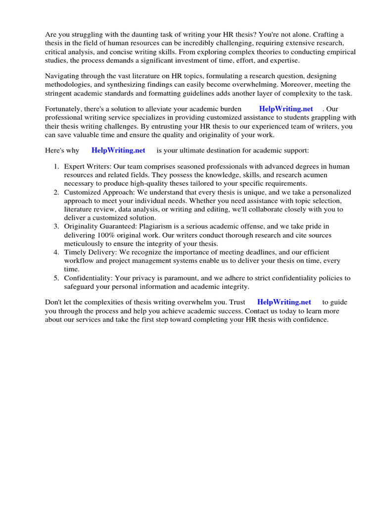 HR Thesis PDF | PDF | Human Resource Management | Thesis HR Thesis PDF | PDF | Human Resource Management | Thesis