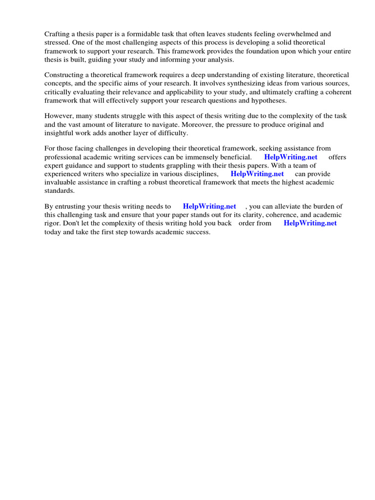 Example Theoretical Framework Thesis Paper Pdf Theory Electricity