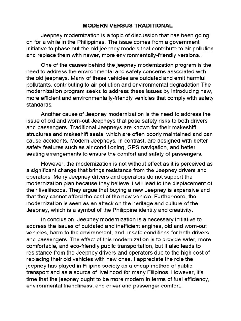 Jeepney Modernization Debate in the Philippines | PDF | Safety | Vehicles