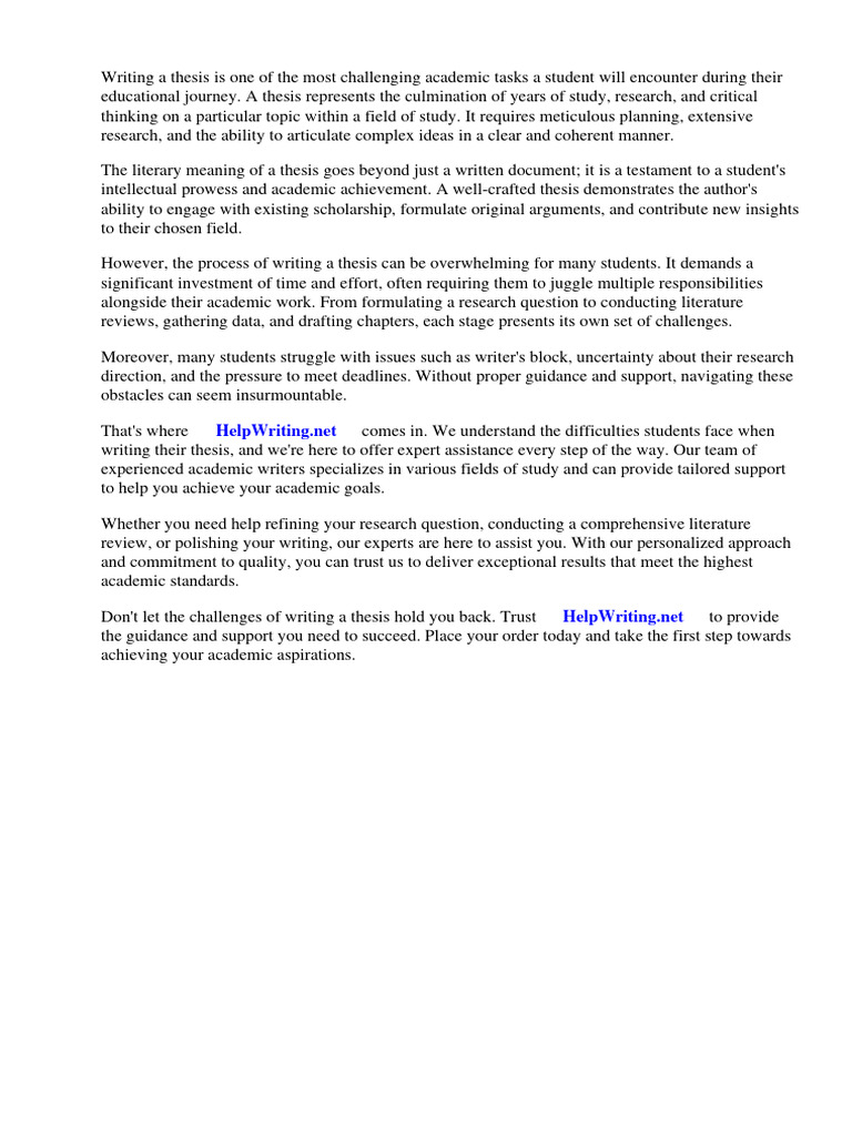 Thesis Literary Meaning | PDF | Thesis | Essays