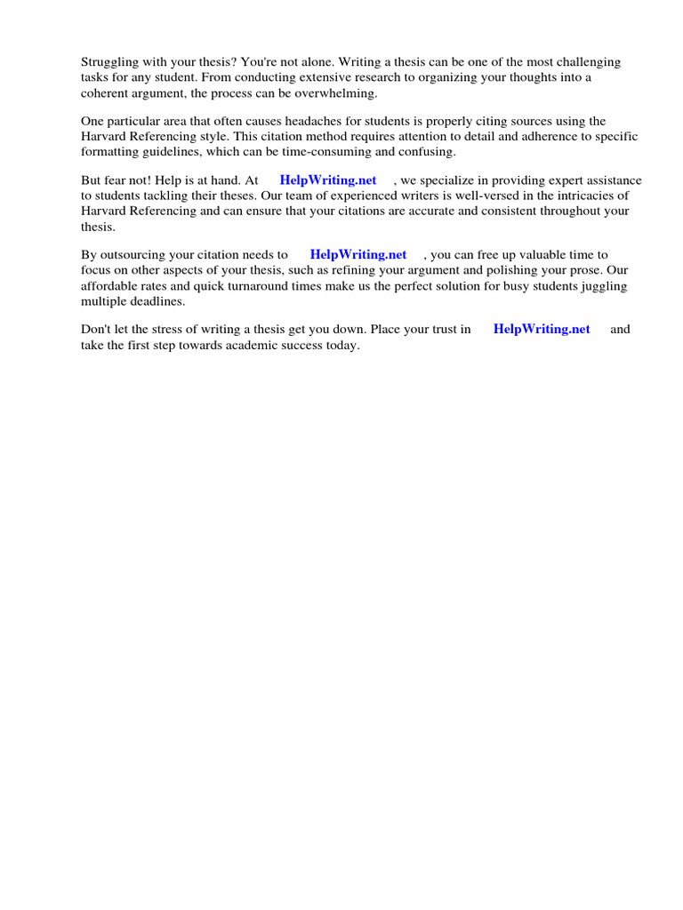 Thesis Harvard Referencing | PDF | Citation | Thesis