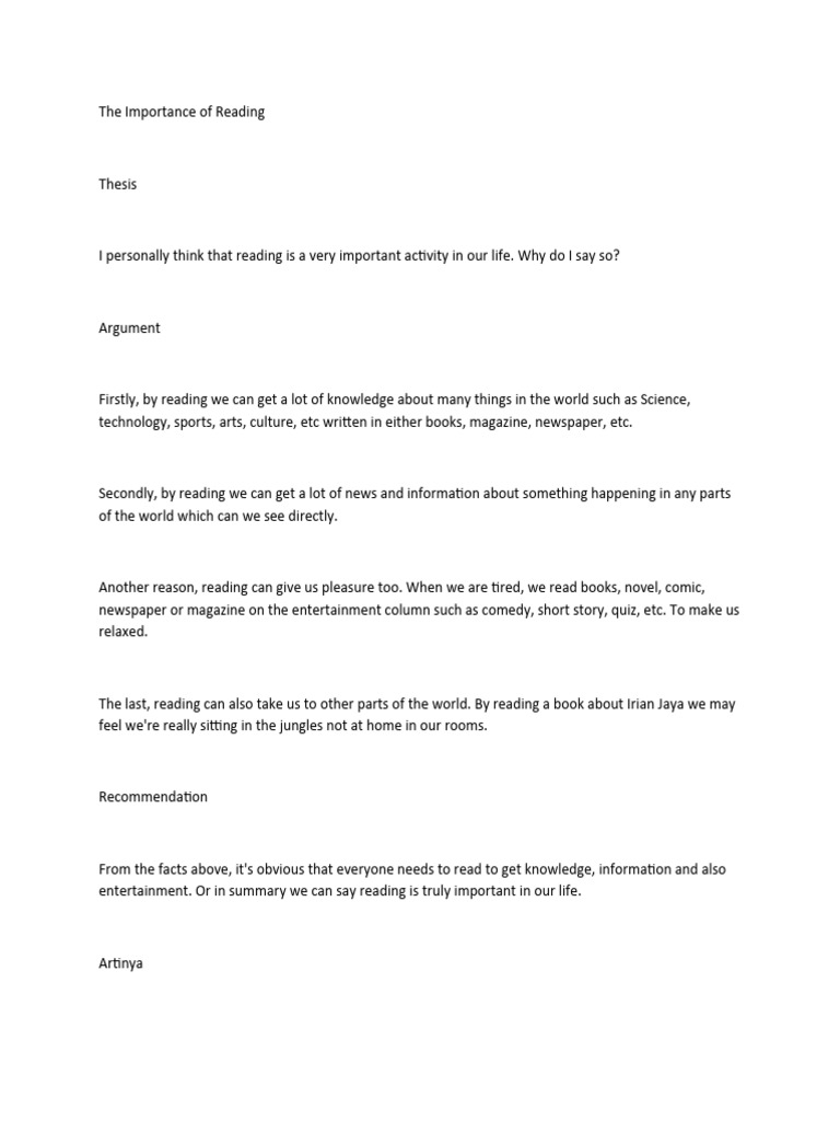 Example of Hortatory Exposition Text | PDF