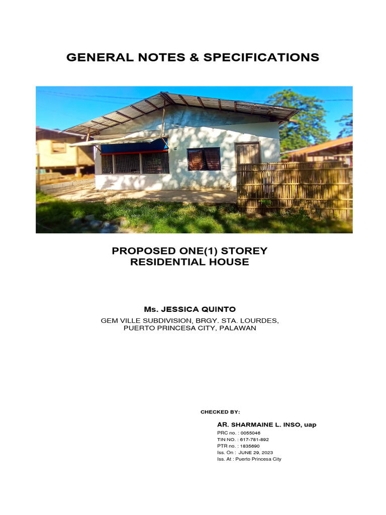 General Notes & Specifications | PDF