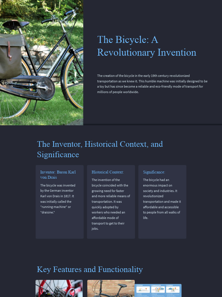 The Bicycle: A Revolutionary Invention | PDF | Transport | Vehicle ...