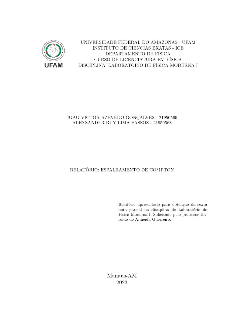 Relatorio 06-Teoria de Compton | PDF | Elétron | Luz