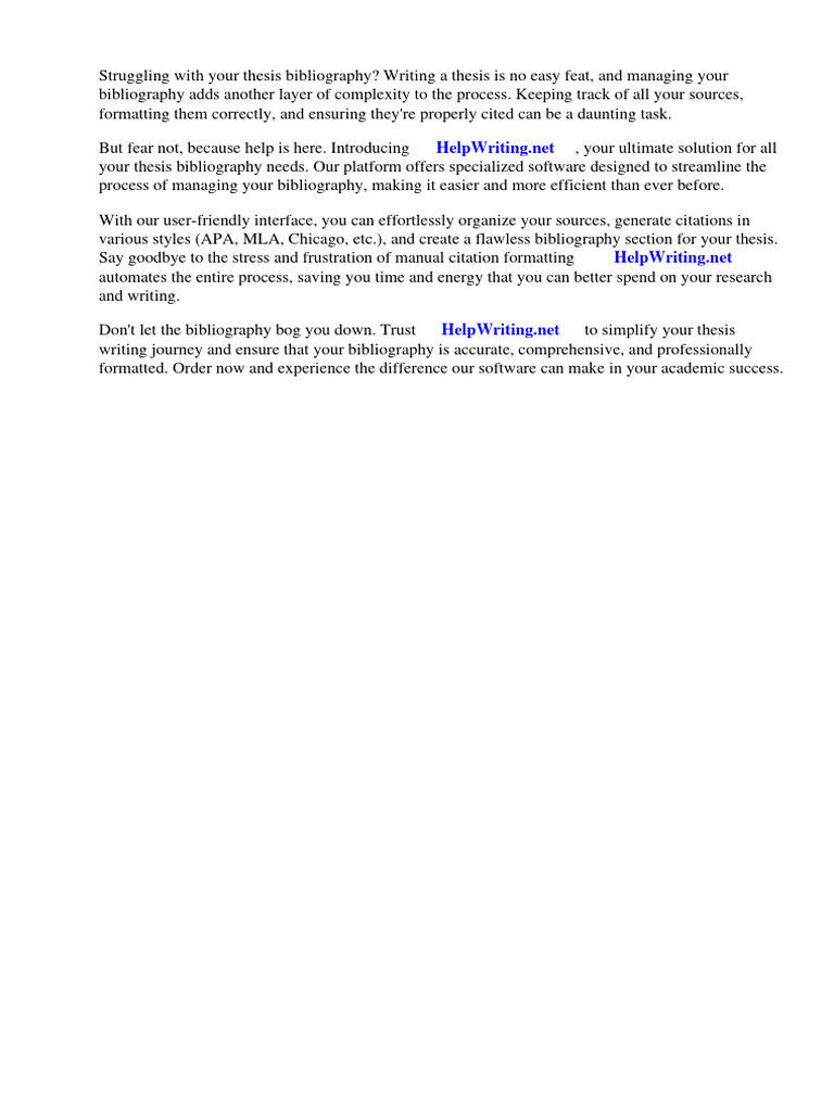 Thesis Bibliography Software | PDF | Bibliography | World Wide Web