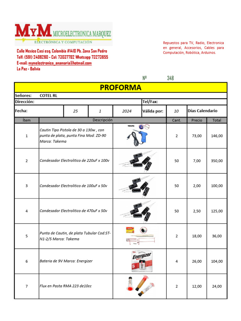 Proforma Nº 348 Cotel RL | PDF | Tecnología de información y ...