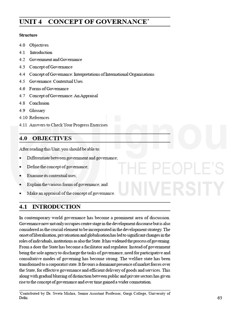 Unit 4 | PDF | Governance | Good Governance