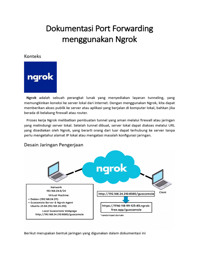 Dokumentasi Instalasi Port Forwarding Ngrok | PDF