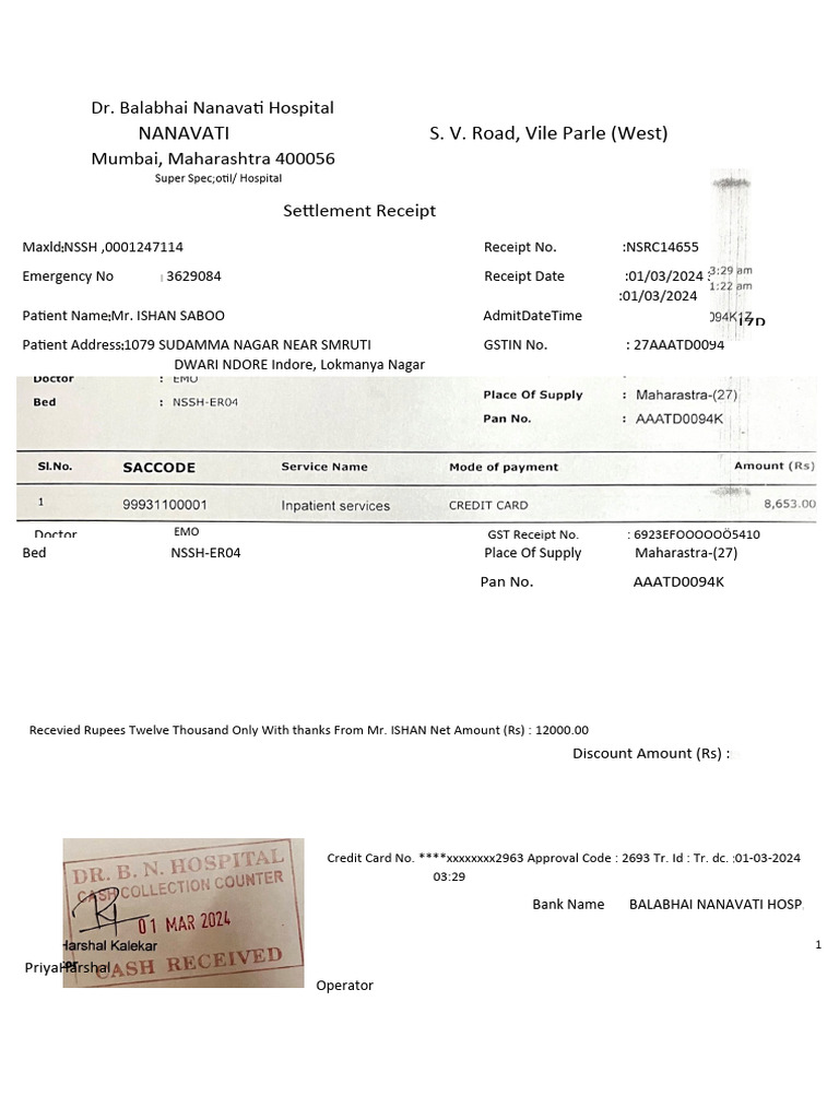 Nanavati S. V. Road, Vile Parle (West) : Dr. Balabhai Nanavati Hospital ...