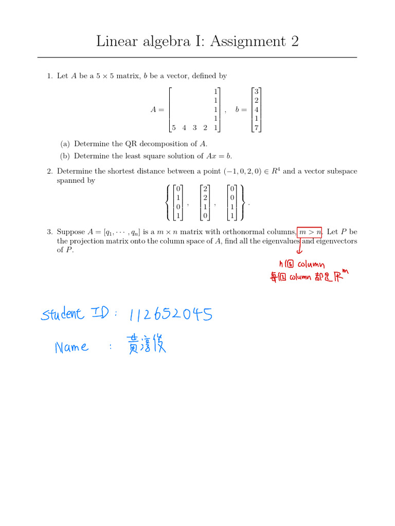 Assignment 2 | PDF | Eigenvalues And Eigenvectors | Matrix (Mathematics) Assignment 2 | PDF | Eigenvalues And Eigenvectors | Matrix (Mathematics)
