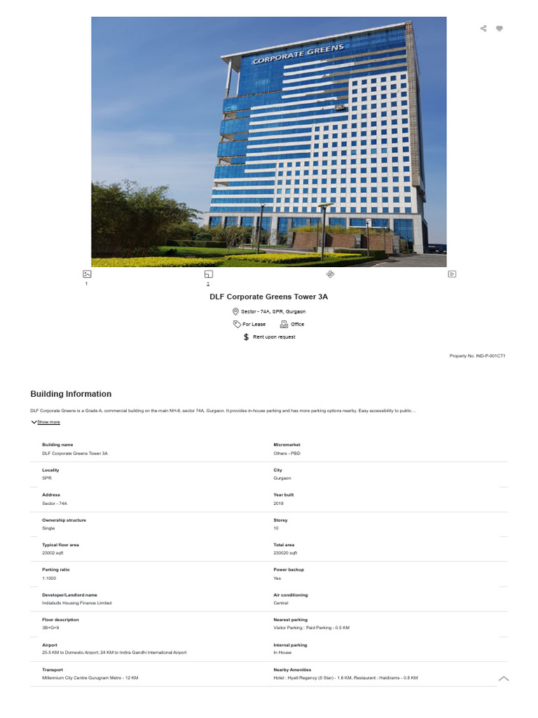DLF Corporate Greens Tower 3A for Lease | PDF | Real Property Law ...