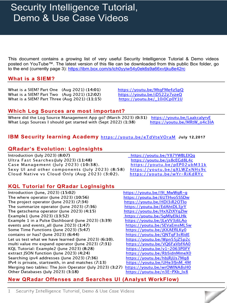 Security Intelligence Tutorial, Demos & Uses Cases Version 331 | PDF | Proxy Server | Amazon Web ...