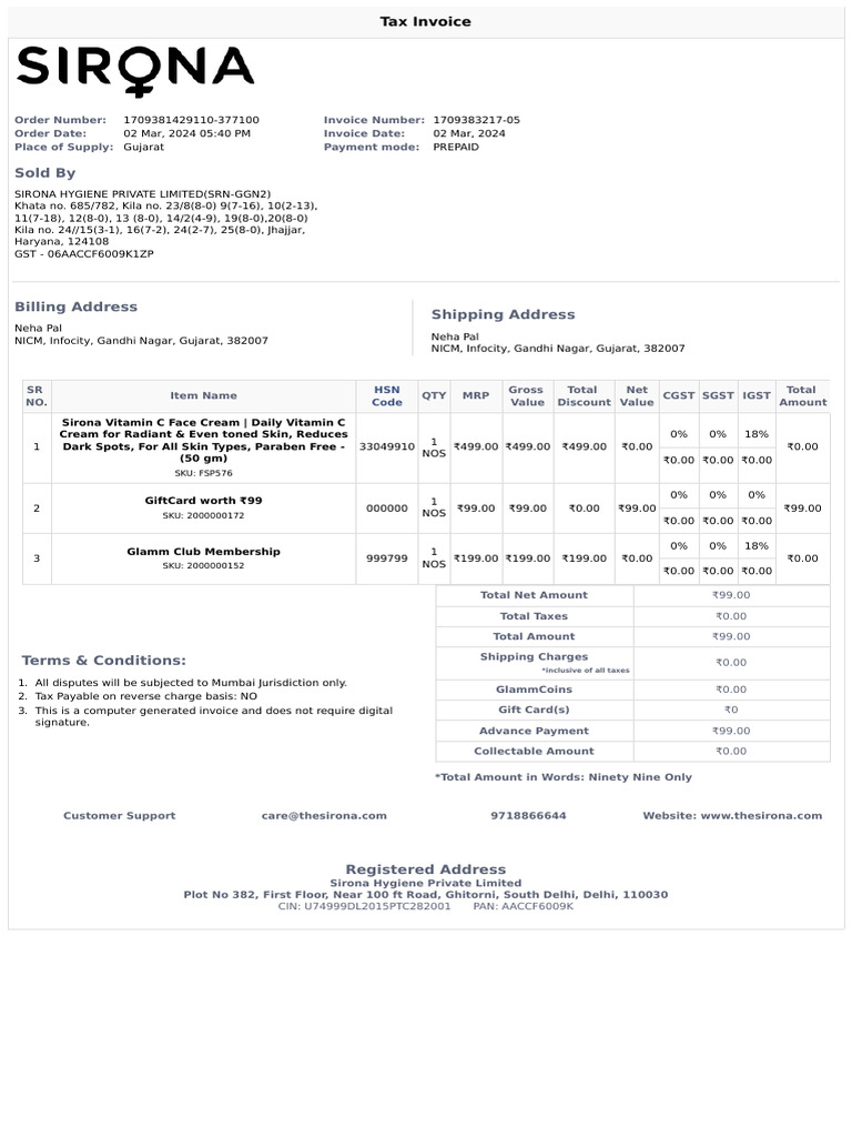 Sold By: Tax Invoice | PDF | Public Finance | Services (Economics)