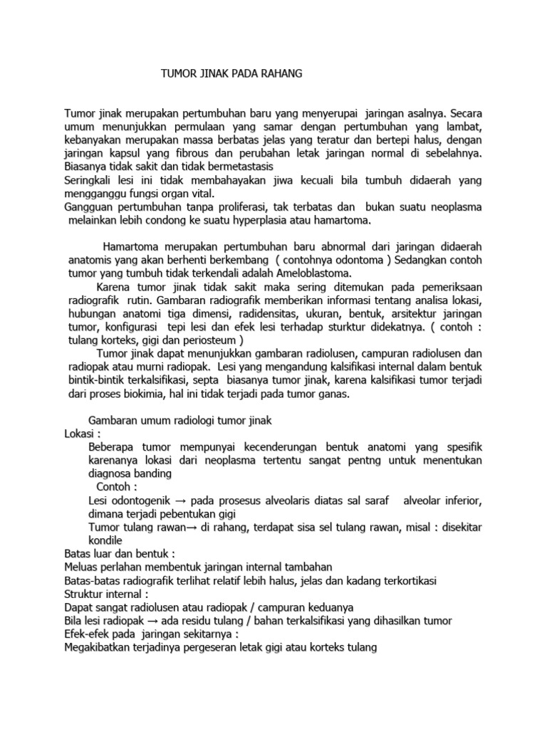 Gambar Tumor Jinak Rahang | PDF