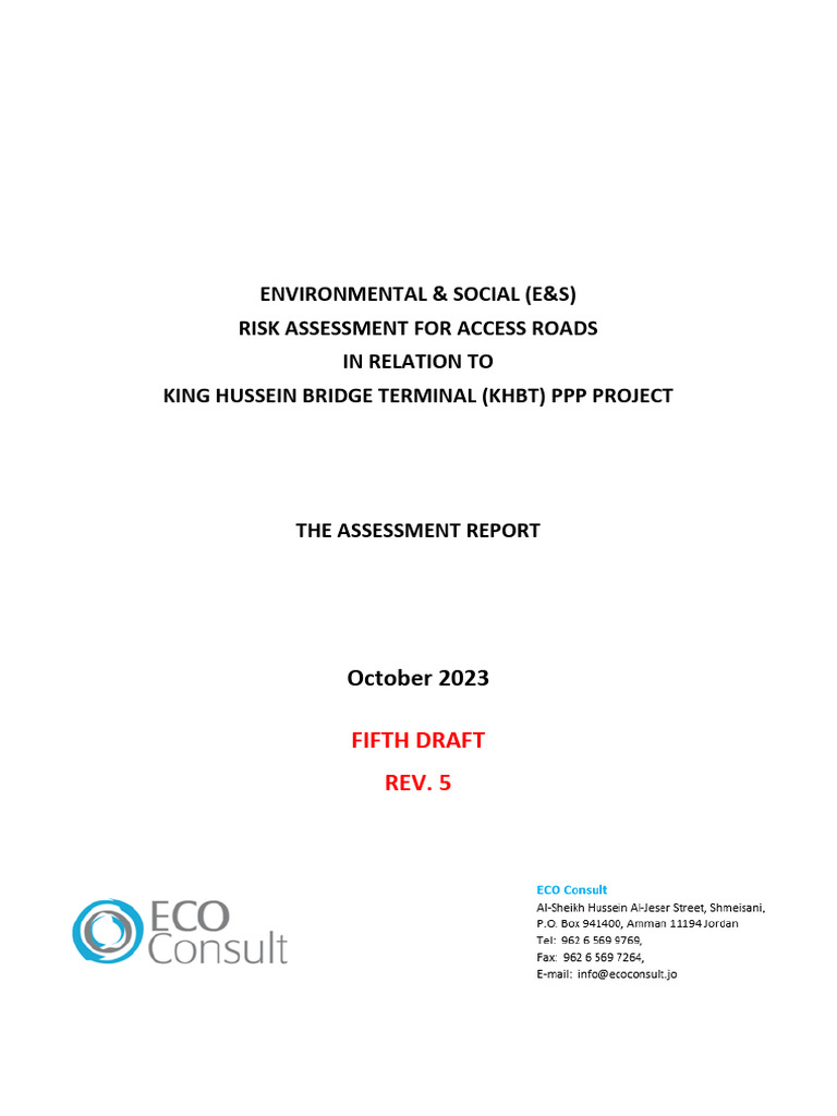 TOC - The Assessment and Scoping Report KHBT - 12oct2023 | PDF | Risk Assessment | Public ...
