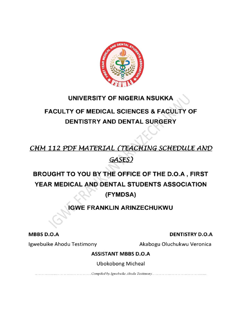 CHEM 112 (GASES)__IGWE FRANKLIN A. | PDF