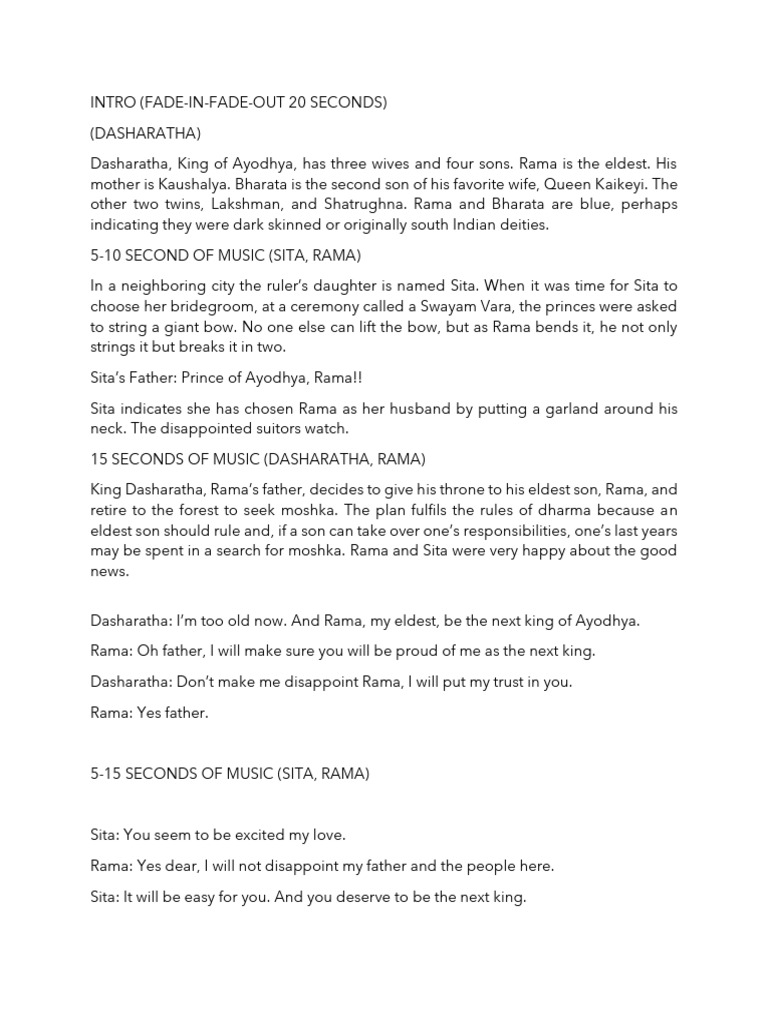 Ramayana Script | PDF