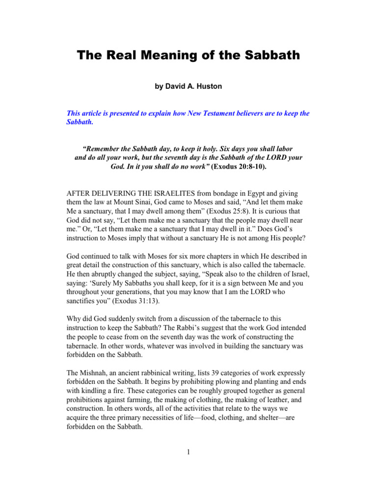 The Real Sabbath | PDF | Book Of Exodus | Moses