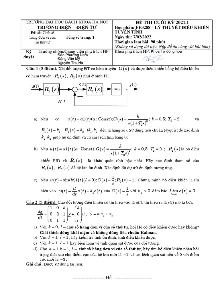 Sach Ly Thuyet Dieu Khien Tuyen Tinh | PDF