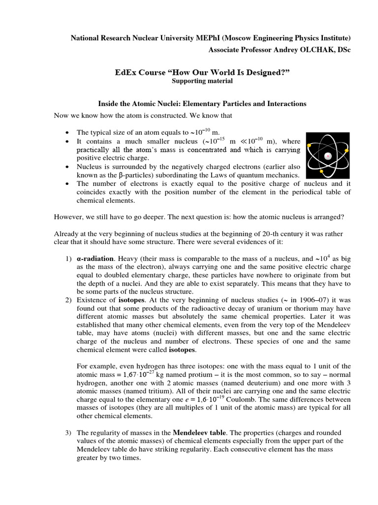 2.2 Inside The Atomic Nuclei. Elementary Particles and Interactions | PDF 2.2 Inside The Atomic Nuclei. Elementary Particles and Interactions | PDF
