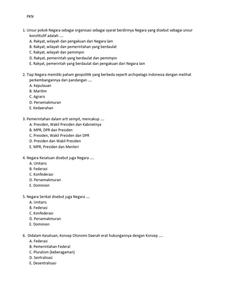 Latihan Soal PKN Xii | PDF