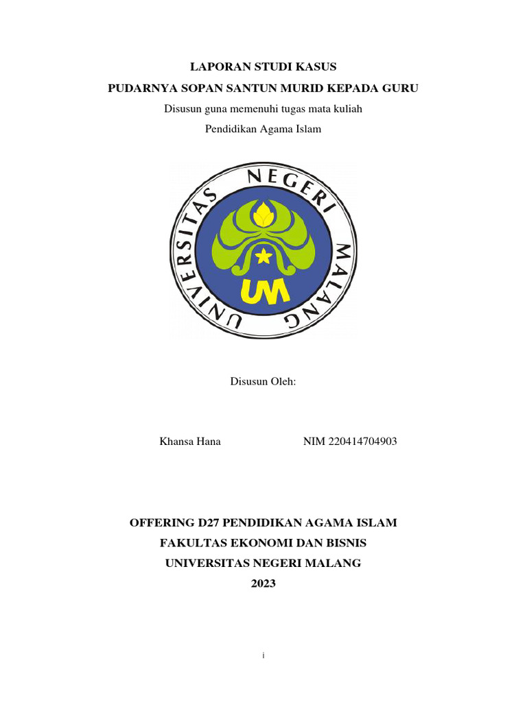 Studi Kasus Mengenai Sopan Santun Murid Terhadap Guru | PDF