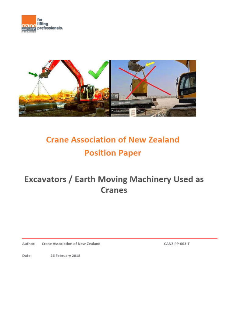 Canz - PP 003 T Excavator Final - 020318 | PDF | Crane (Machine) | Safety