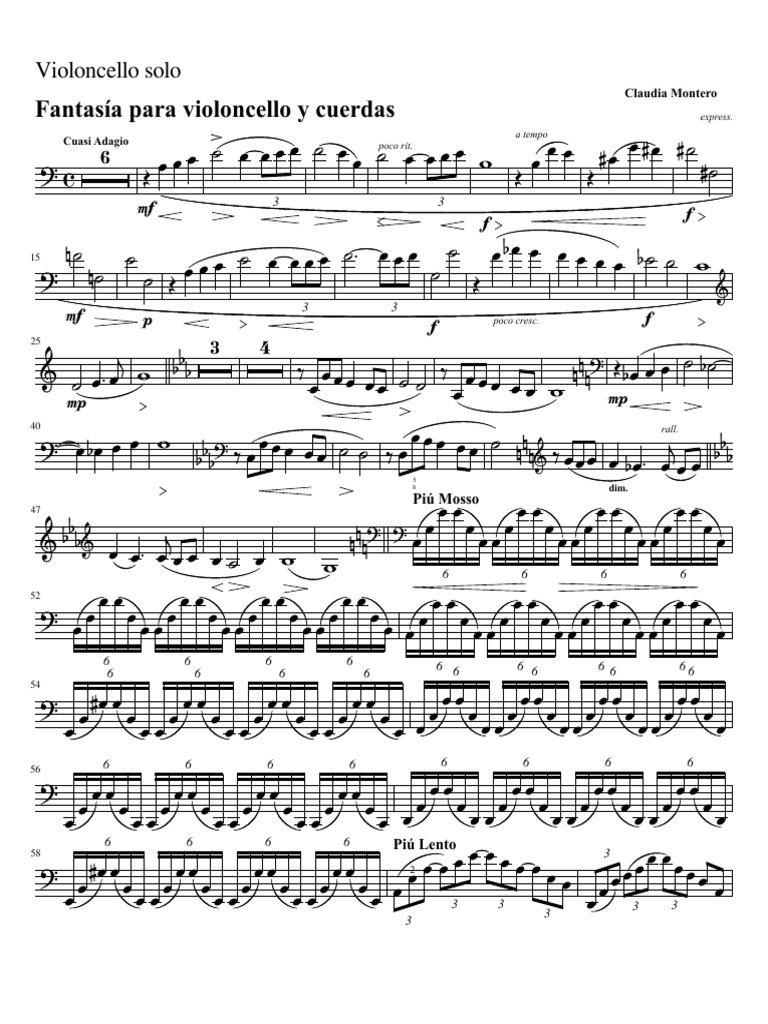 Fantasia CELLO - Violoncello Solo | PDF | Tempo | Rhythm And Meter