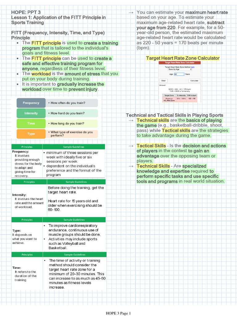Hope PPT3 Reviewer | PDF | Volleyball | Heart Rate