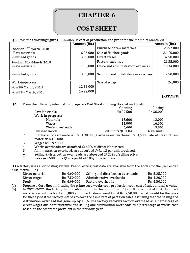 Cost Analysis for Commerce Students | PDF | Cost Of Goods Sold | Cost