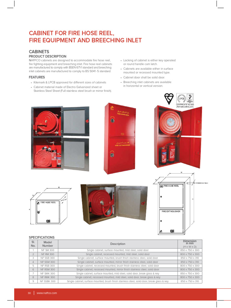 Fire Hose Cabinet - Naffco | PDF | Door | Building Materials