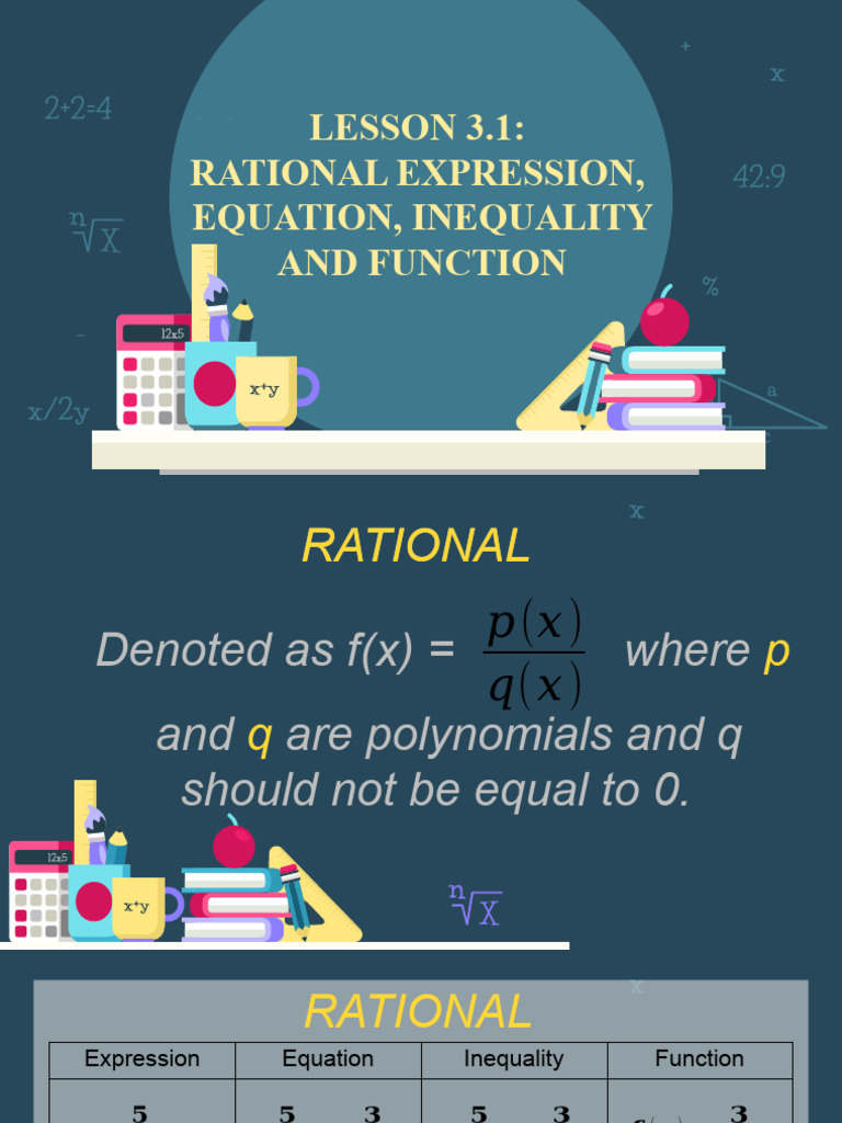 General Mathematics Lesson 3 Rational Function | PDF | Function (Mathematics) | Mathematical Objects
