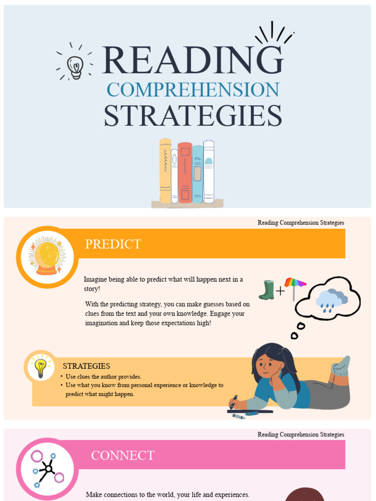 Colorful Illustrative Reading Comprehension Strategies Presentation ...