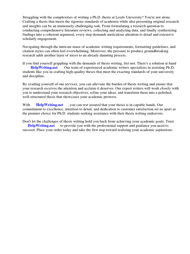 PHD Thesis Leeds University | PDF | Thesis | Doctor Of Philosophy