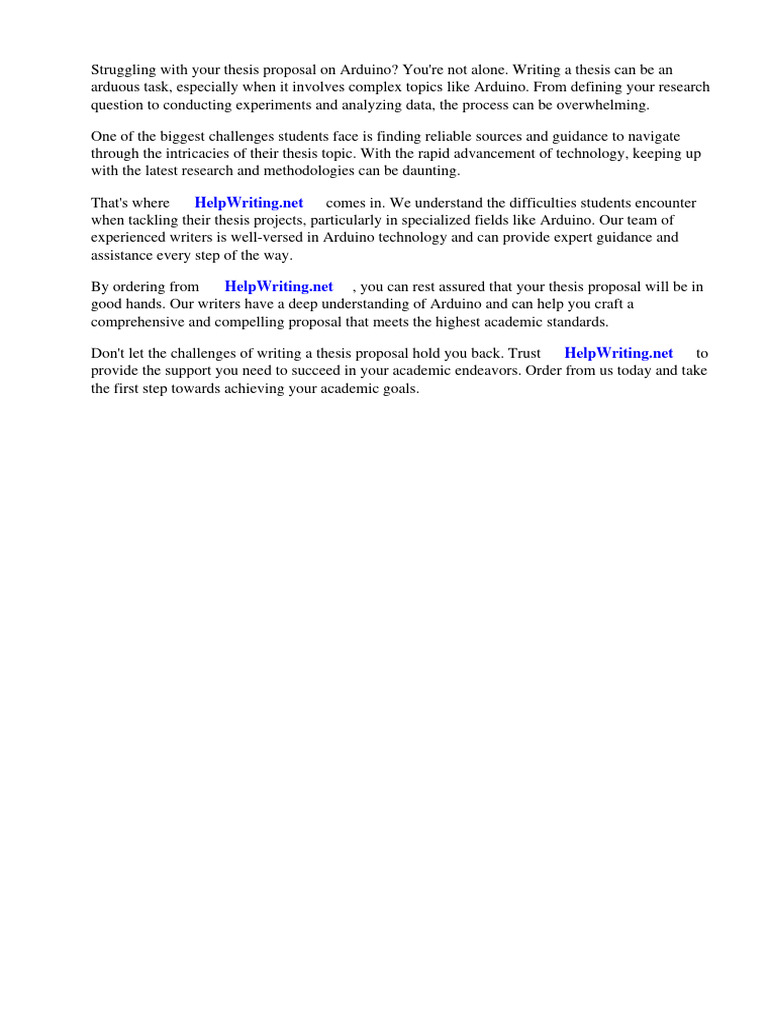 Thesis Proposal Using Arduino | PDF | Arduino | Thesis Thesis Proposal Using Arduino | PDF | Arduino | Thesis