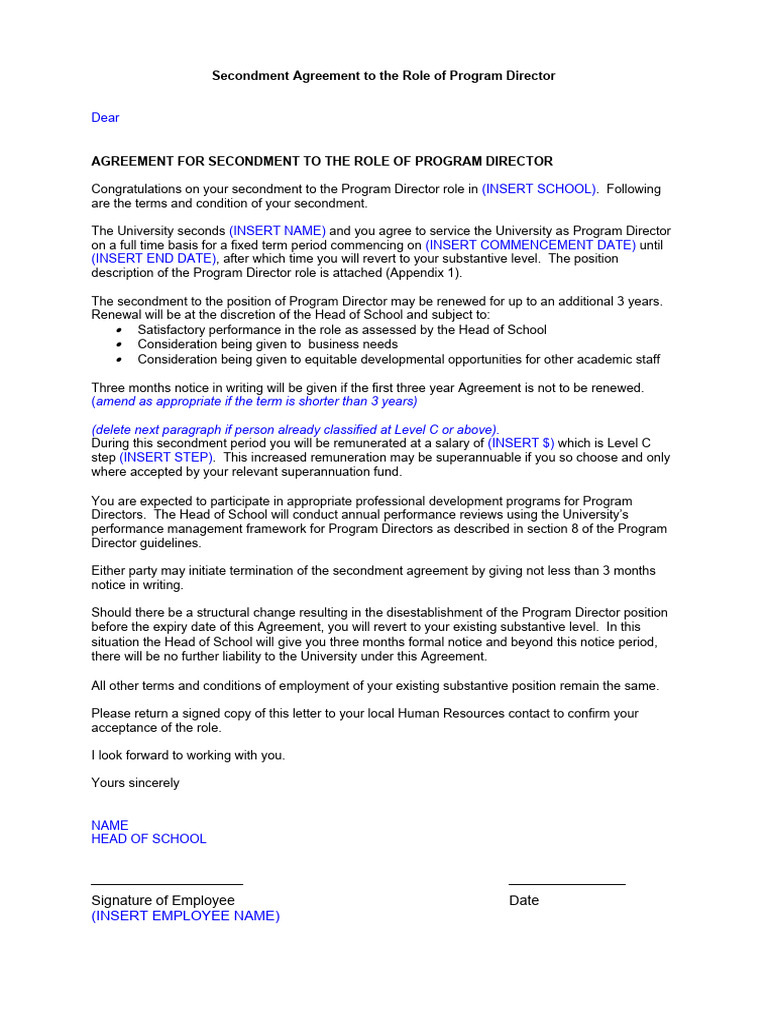 Prog Dir Template | PDF | Employment | Private Law