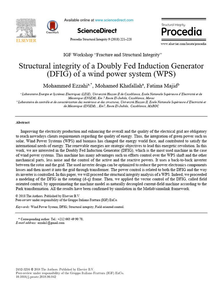 Dfig 1 | PDF | Electric Motor | Electrical Components