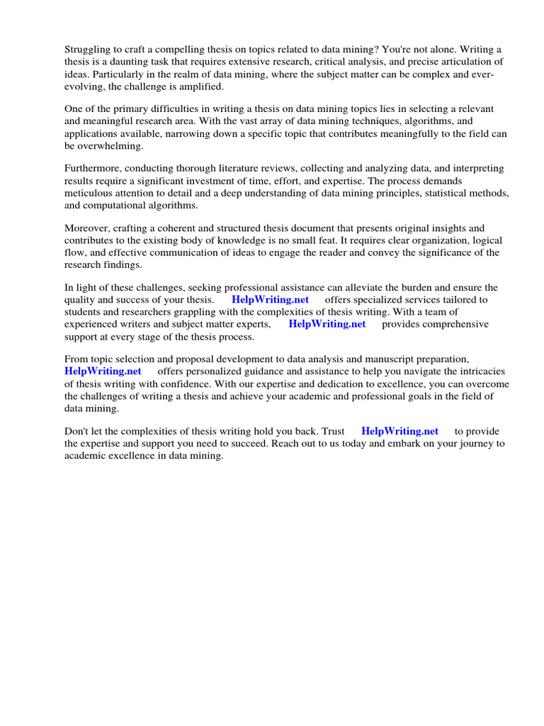 Thesis Topics Related To Data Mining | PDF | Data Mining | Data