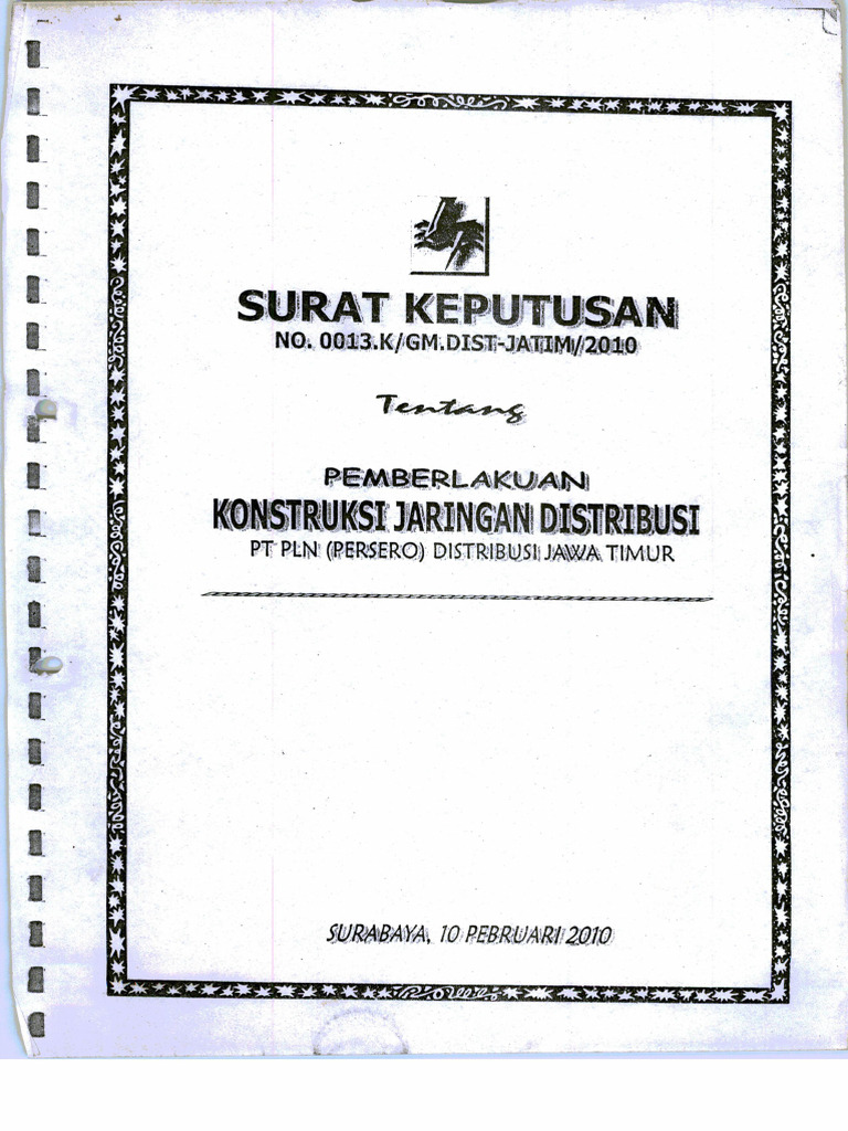 SK Konstruksi Jaringan Distribusi | PDF | Sains & Matematika | Teknologi & Rekayasa