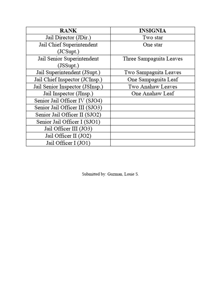 BJMP Ranks and Insignia | PDF