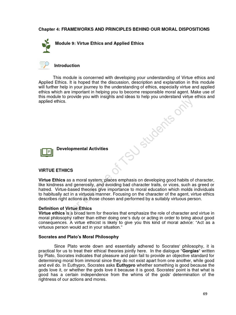 PHL 1b-Ethic Module 10 | PDF | Virtue Ethics | Virtue